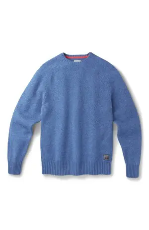 Aubin Prestwick Shetland Crew Neck Sweater - Mid Blue
