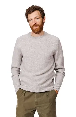 Aubin Prestwick Shetland Crew Neck Sweater - Silver