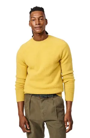 AUBIN Prestwick Shetland Crew Neck Sweater - Yellow