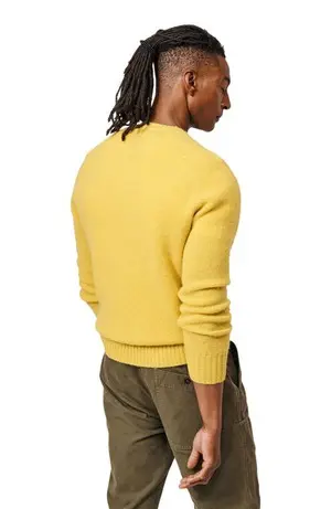 AUBIN Prestwick Shetland Crew Neck Sweater - Yellow