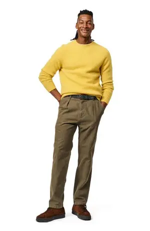 AUBIN Prestwick Shetland Crew Neck Sweater - Yellow