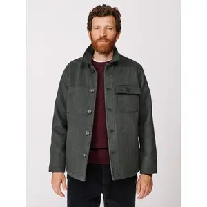 AUBIN Nettleham Shirt Jacket - Green Herringbone