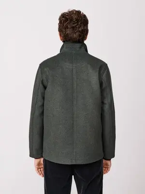 AUBIN Nettleham Shirt Jacket - Green Herringbone