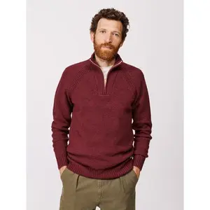 AUBIN Pelham Zip Neck Sweater - Port