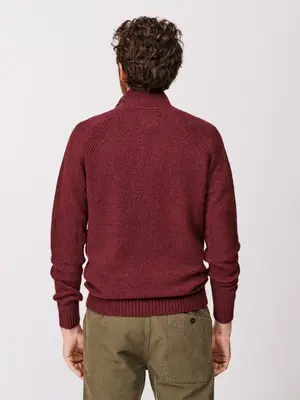 AUBIN Pelham Zip Neck Sweater - Port