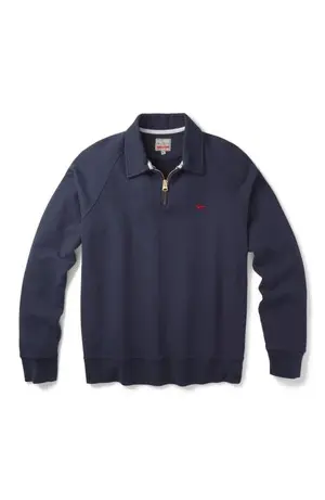 AUBIN Dunster Zip Neck Sweatshirt - Navy