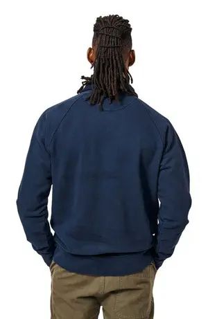 AUBIN Dunster Zip Neck Sweatshirt - Navy