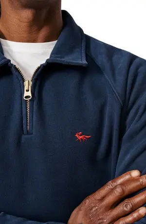 AUBIN Dunster Zip Neck Sweatshirt - Navy