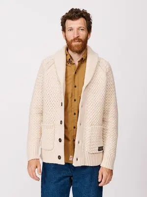 AUBIN Frampton Shawl Cardigan Sweater - Ecru