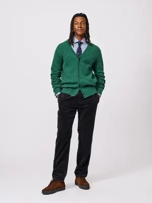 AUBIN Leonard Wool Cable Knit Cardigan