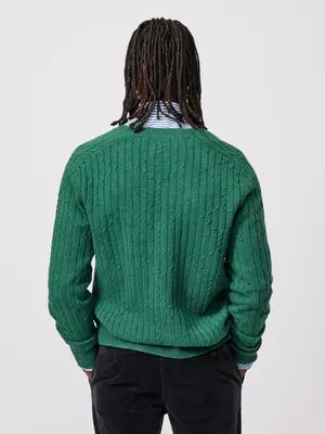 AUBIN Leonard Wool Cable Knit Cardigan