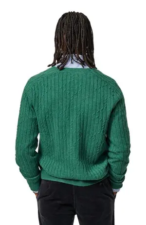 AUBIN Leonard Wool Cable Knit Cardigan