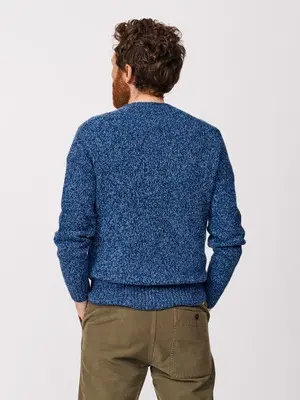 AUBIN Riply Twist Crew Neck Sweater - Blue Twist