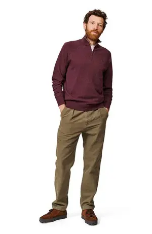 AUBIN Bonby Zip Neck Sweater - Bordeaux