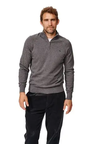 Aubin Bonby Zip Neck Sweater - Charcoal