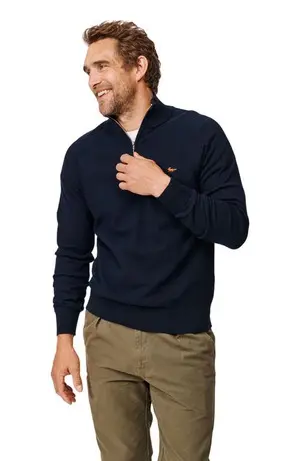 Aubin Bonby Zip Neck Sweater - Navy