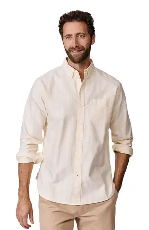 Aubin Aldridge Oxford Button Down Shirt - Yellow Stripe