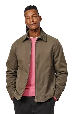 AUBIN Newland Canvas Harrington Utility Jacket - Khaki