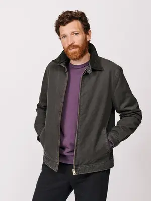 AUBIN Newland Canvas Harrington Utility Jacket - Washed Black