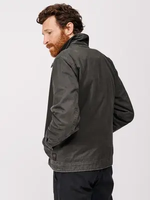 AUBIN Newland Canvas Harrington Utility Jacket - Washed Black