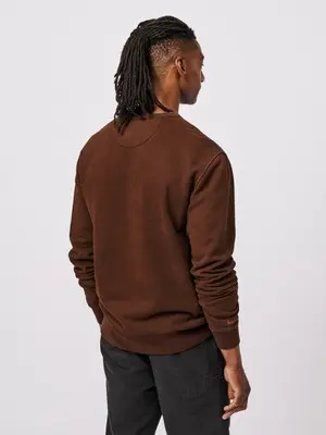 AUBIN Vestry Crew Neck Sweatshirt - Chocolate