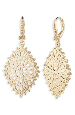 Marchesa Filigree Drop Earrings - Gold