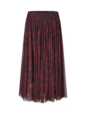 MASAI COPENHAGEN Pleated Leopard Print Tulle Skirt