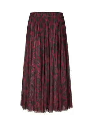 MASAI COPENHAGEN Pleated Leopard Print Tulle Skirt