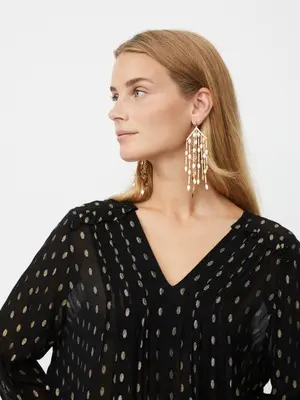 MASAI COPENHAGEN Long Sleeve V-neck A-line Dress