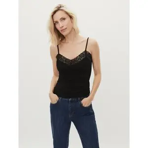 MASAI COPENHAGEN Maelmira Lace Detail Vest Top - Black