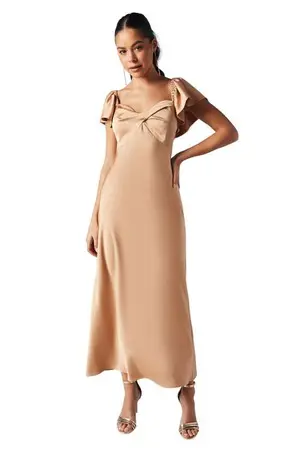 OASIS Angel Sleeve Maxi Dress - Biscuit