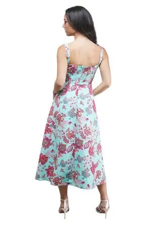OASIS Strappy Midi Dress With Print