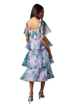 Coast Petite Organza Tiered Midi Dress