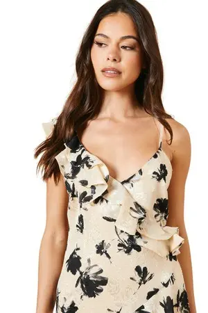 OASIS Asymmetrical Tiered Midi Dress