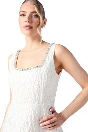 Coast Jewel Trim Full Skirted Mini Dress