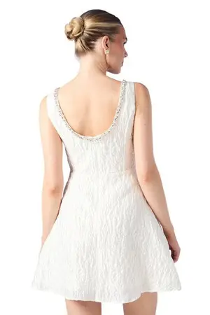 Coast Jewel Trimmed Full Skirted Mini Dress