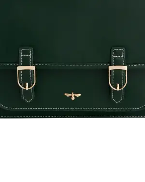 FABLE ENGLAND Classic Satchel With Bee Plaque - Green