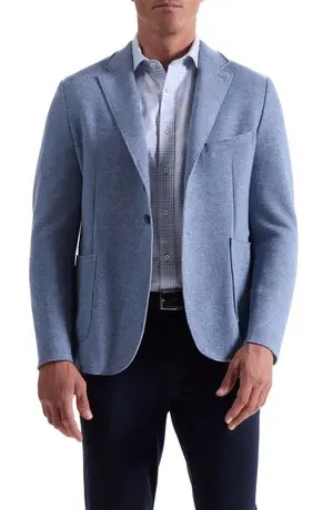 Bugatchi Wool Blend Laser Cut Blazer - Air Blue