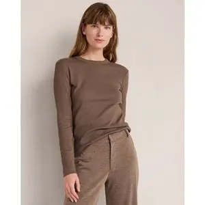 HAVEN WELL WITHIN Haven Organic Cotton Long Sleeve Tee - Deep Mocha