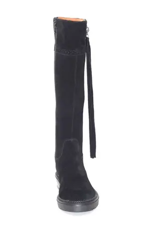 Gentle Souls Knee High Suede Boot - Black Suede