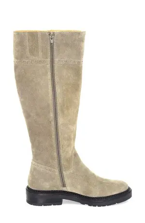 Knee High Grey Suede Boots For Women