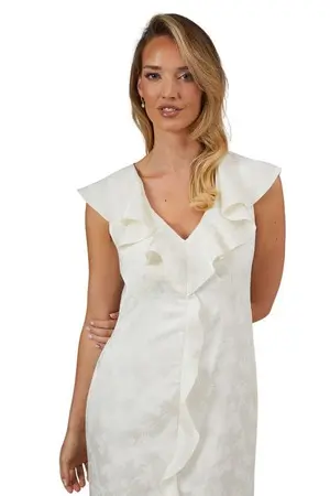 OASIS Satin Jacquard V-neck Bridesmaid Dress