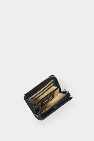 OSPREY LONDON The Core Medium Leather Zip Matinee Purse - Black