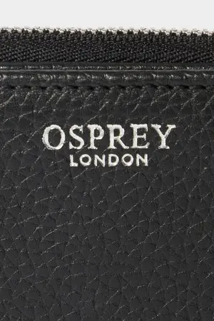 OSPREY LONDON The Core Medium Leather Zip Matinee Purse - Black