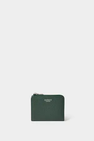 OSPREY LONDON The Core Medium Leather Zip Matinee Purse - Forest