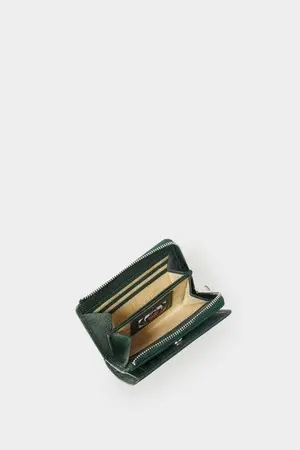 OSPREY LONDON The Core Medium Leather Zip Matinee Purse - Forest