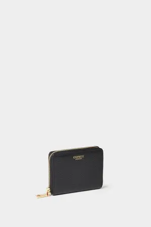 OSPREY LONDON The Core Small Leather Zip Around Purse - Black