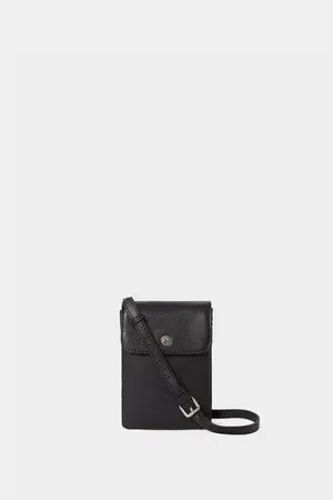 OSPREY LONDON The Madison Leather Phone Bag - Black