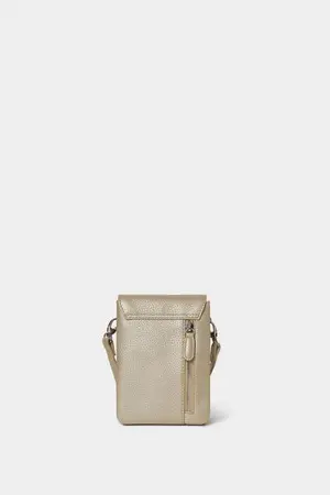 OSPREY LONDON Madison Leather Phone Bag - Gold