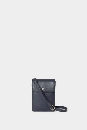 OSPREY LONDON The Madison Leather Phone Bag - Navy
